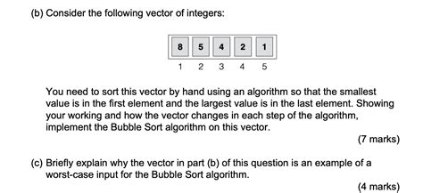 Solved B Consider The Following Vector Of Integers 8 5 2