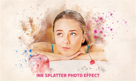 Ink Splatter Photo Effect Psd Template Filtergrade