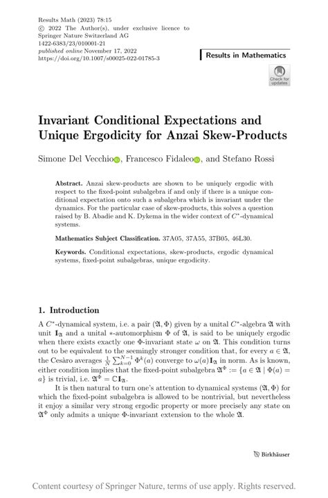 Invariant Conditional Expectations And Unique Ergodicity For Anzai Skew