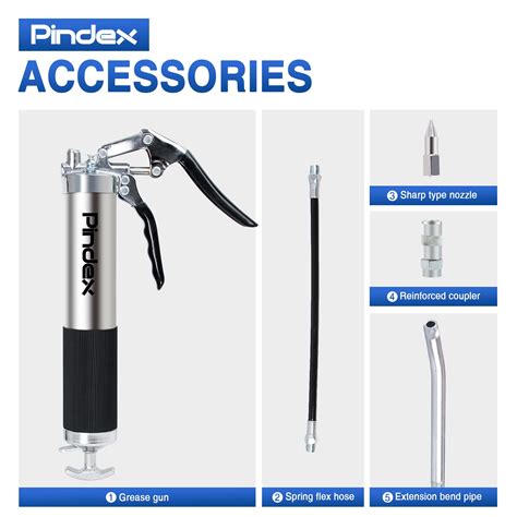 Pindex Pistol Grip Grease Gun Set Grease Gun Tool For Cartridge 400g