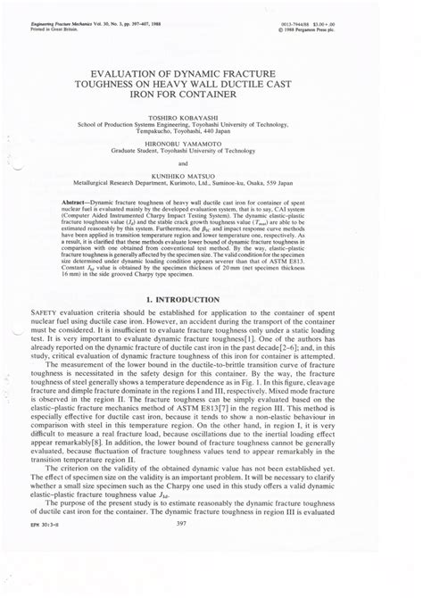 Pdf Evaluation Of Dynamic Fracture Toughness On Heavy Wall Ductile