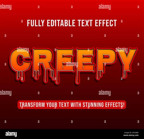 Editable Text Effects With Creepy Theme Customizable And Ready To Use Stock Vector Image And Art
