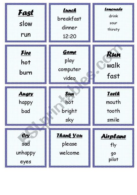 Taboo Game Worksheet Taboo Game Taboo Teachers Corner
