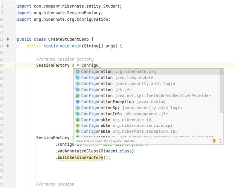 Java Hibernatesession Factorydoing The Same As My Udemy Teacher But Mine One Doesnt Work