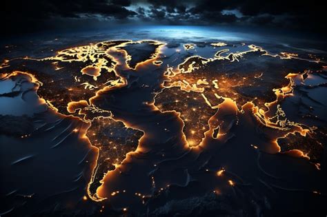 Premium Ai Image Abstract Representation Of World Map