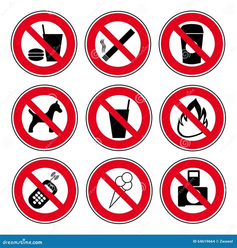 Pictogram Geplaatste Verboden Tekens Vector Illustratie Illustration