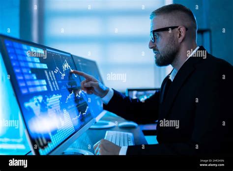KPI Data Predictive Analytics Dashboard Man Using Desktop Stock Photo Alamy