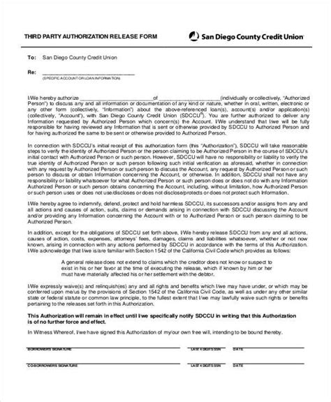 Free 42 Blank Authorization Forms In Pdf Excel Ms Word