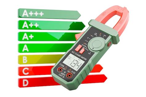 Premium Photo Digital Multimeter With Energy Efficiency Chart 3d Rendering