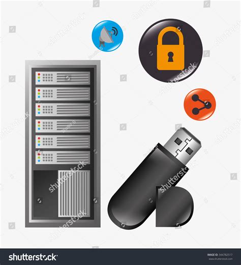 Data Center Security System Graphic Icons Stock Vector Royalty Free