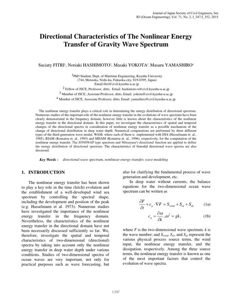 Pdf Directional Characteristics Of The Nonlinear Energy Transfer Of