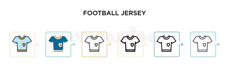 Football Jersey Vector Icon In 6 Different Modern Styles Black Two Colored Football Jersey
