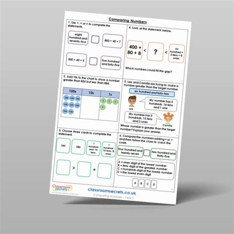 Year 3 Comparing Numbers Mixed Activity Resource Classroom Secrets