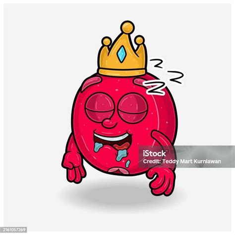 크랜베리 과일 마스코트 캐릭터 만화 와 수면 표정 브랜드 라벨 포장 및 제품 건강한 생활방식에 대한 스톡 벡터 아트 및 기타 이미지 건강한 생활방식 건강한 식생활