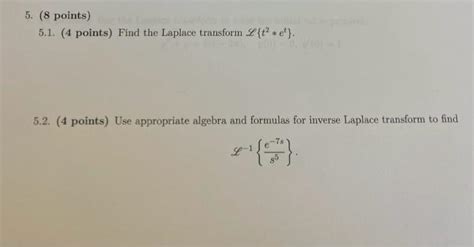 Solved Points Points Find The Laplace Chegg Com