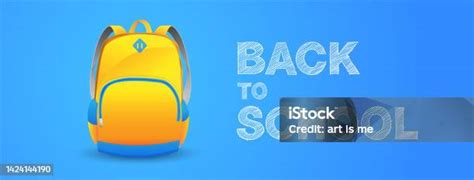 학교로 돌아가기 파란색 배경에 학교 가방 교육 개념 벡터 일러스트 레이 션 가방에 대한 스톡 벡터 아트 및 기타 이미지 가방 개념 개념과 주제 Istock