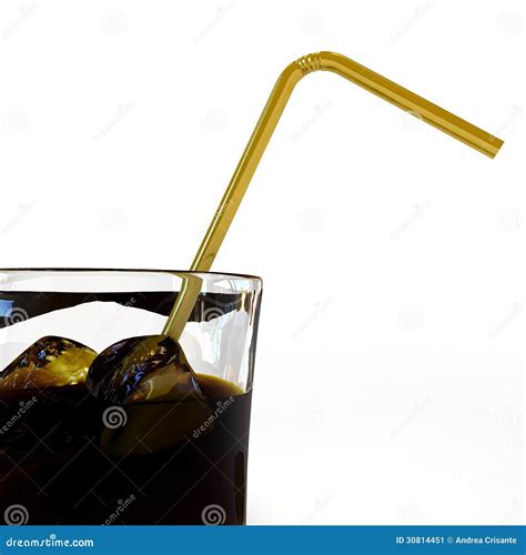 Coke Glass With Orange Straw Stock Illustration Illustration Of Cocktail Liquid