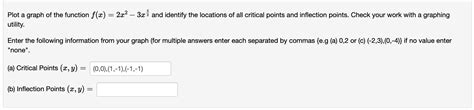 solved plot a graph of the function ƒ x 2x² 3x¾ and