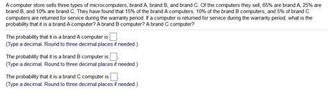 solved a computer store sells three types of microcomputers