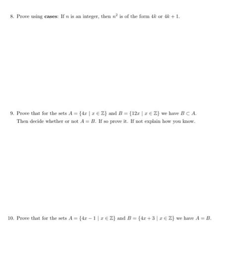 Solved 8 Prove Using Cases If N Is An Integer Then N2 Is