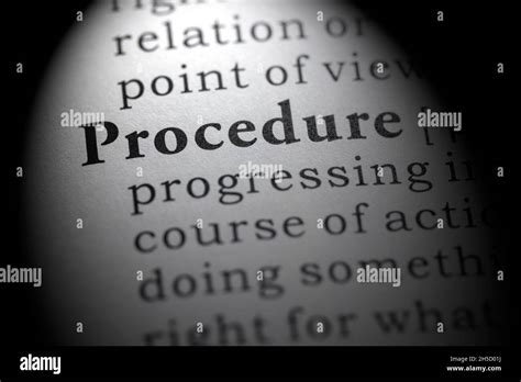 Fake Dictionary Word Dictionary Definition Of Procedure Stock Photo