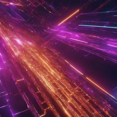 Premium Photo 3d Animation Loop Abstract Technology Background With Glowing Lights