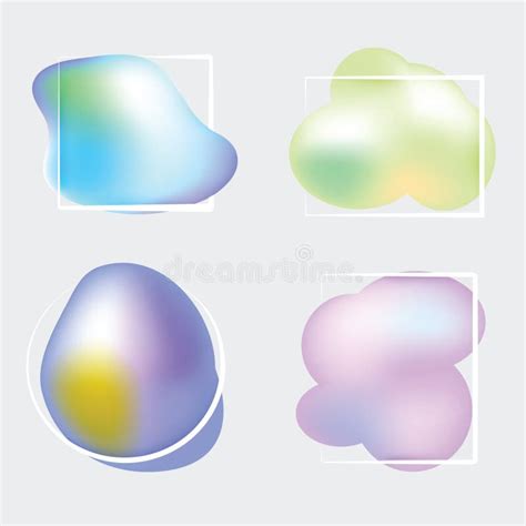 Colorful Freeform Bubbles Frame Collection Abstract Vector Isolate