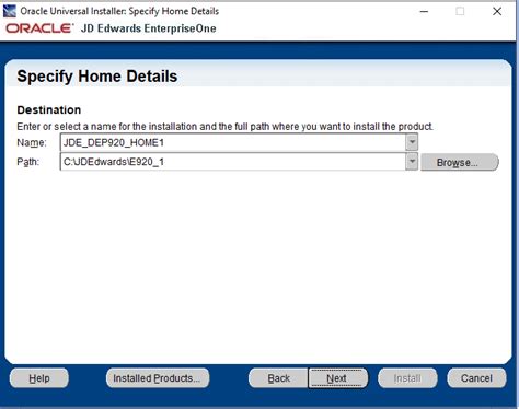 Install The Jd Edwards Enterpriseone E920 Deployment Server
