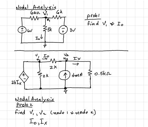 Solved Nodal Analysisnodal Analysisprob 2find V1v2 Node 1