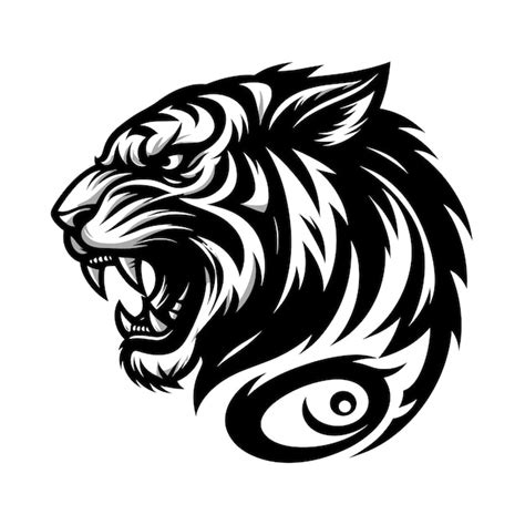 Premium Vector Tiger Stride Monochrome Logo Elegance