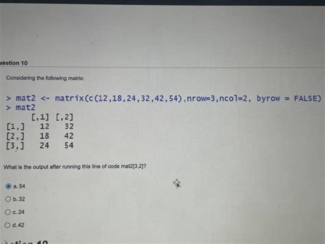Solved What Is The Result Of The Following R Command Sum