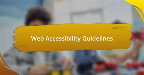 Web Accessibility Guidelines Quiz Sg