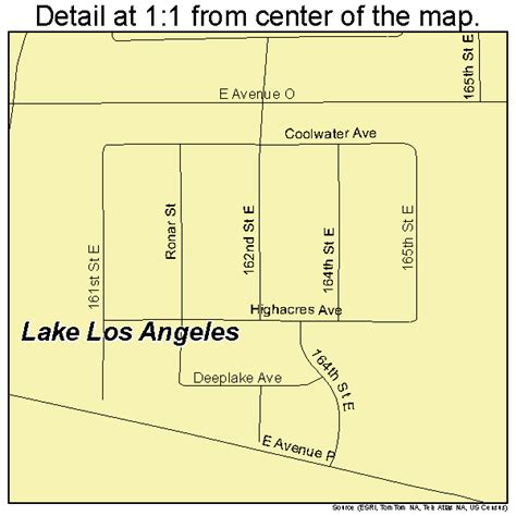 Lake Los Angeles California Street Map 0639612