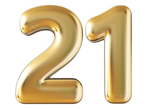 Oro 3d Número 21 36304659 Png