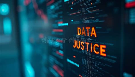 Data Justice Stands At The Intersection Of Technology Security And Ai Stock Illustration
