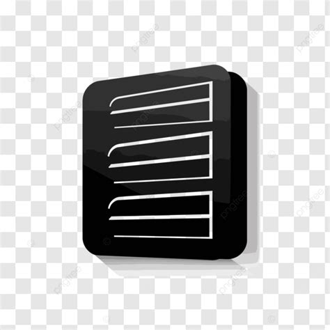 긴 그림자와 흰색 바탕에 검정색 텍스트가 있는 현대적인 흑백 아이콘 벡터 흰색 배경에 있는 단순한 검은색 사전 아이콘 그림자 없음 작은 프레임 중앙 Png 일러스트