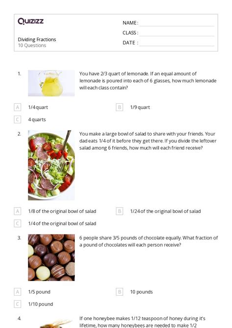 50 Fractions Worksheets For 7th Class On Quizizz Free And Printable