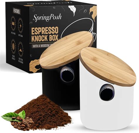 Springposh Knock Box With Premium Maple Wood Lid For Coffee
