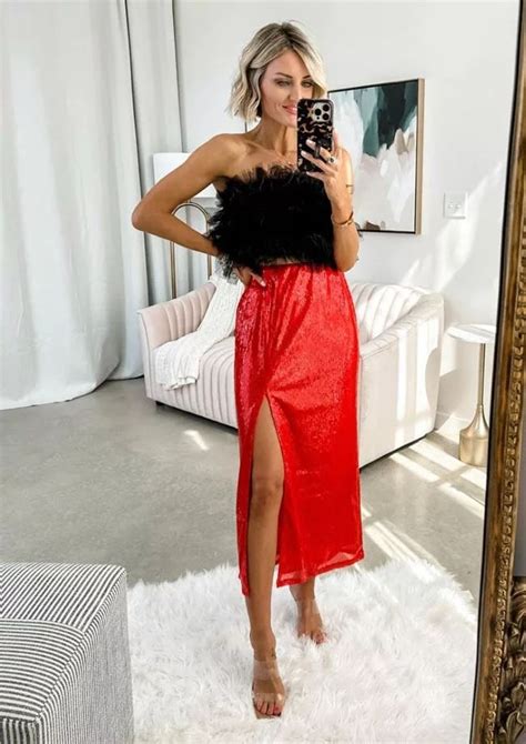 С чем носить юбку с пайетками миди макси миди фото Вечерние образы Наряды Желтые юбки