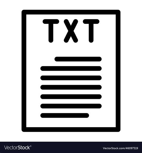 Txt File Format Document Line Icon Royalty Free Vector Image