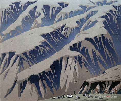 王维德版画作品喊山固原美术网 GyArt