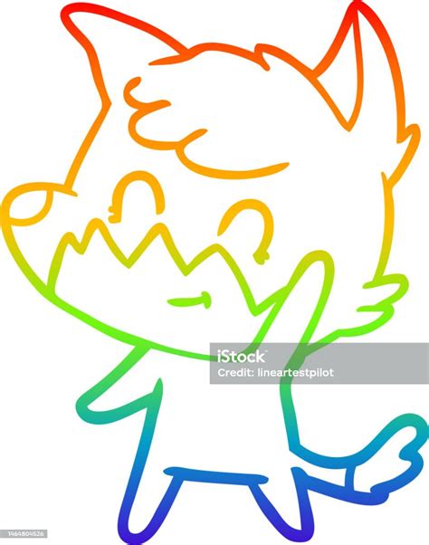 만화 친화적 인 여우의 무지개 그라데이션 선 그리기 귀여운에 대한 스톡 벡터 아트 및 기타 이미지 귀여운 그라데이션 낙서 드로잉 Istock
