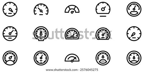 Speedometer Tachometer Icon Speedometer Indicator Icon Stock Vector Royalty Free 2576045275