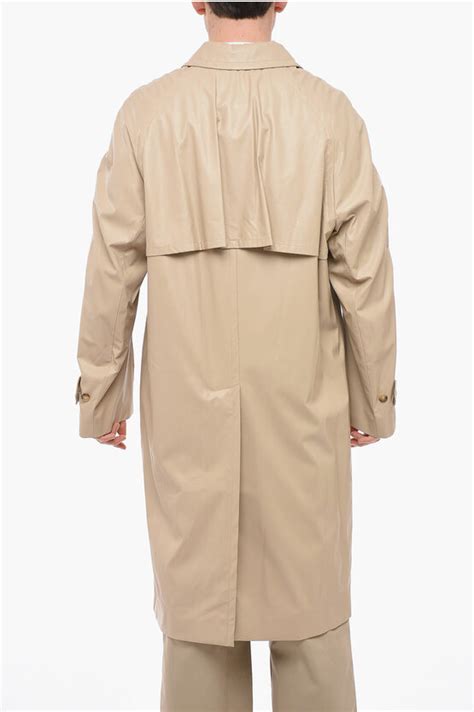 4sdesigns Vegan Leather Trench With Hidden Placket Men Glamood Outlet