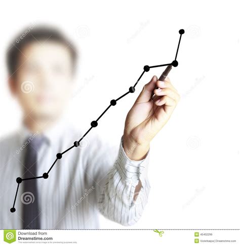 Man Hand Showing Graph Stock Image Image Of Figures 45402299