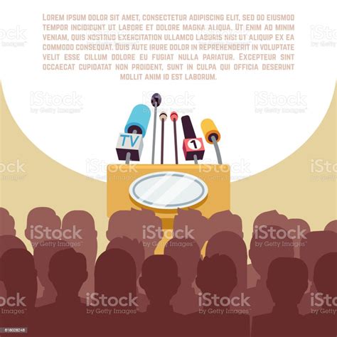 로스트럼 무대 벡터 일러스트에 스포트라이트 마이크와 트리뷴 0명에 대한 스톡 벡터 아트 및 기타 이미지 0명 가정의 방 공란 Istock