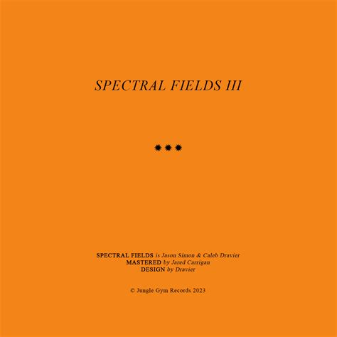 Jgt104 Spectral Fields Iii Spectral Fields Jungle Gym Records