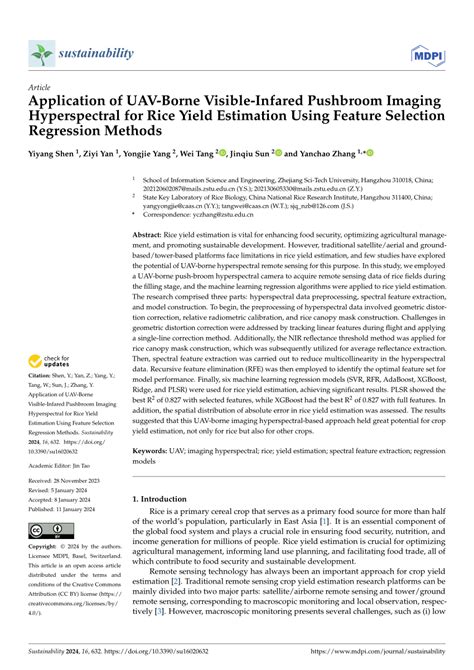 pdf application of uav borne visible infared pushbroom imaging