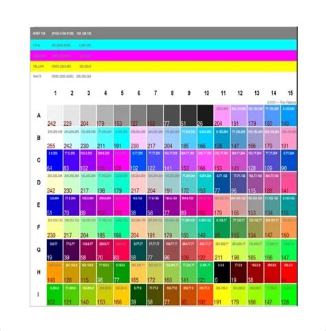 Everything You Should Know About Color Chart Templates Templatesz234