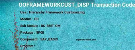 Ooframeworkcust Disp Sap Tcode For Hierarchy Framework Customizing